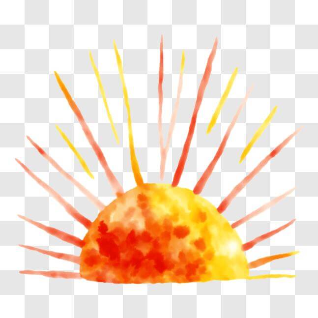 Download Watercolor Painting of a Sun PNGs Online - Creative Fabrica