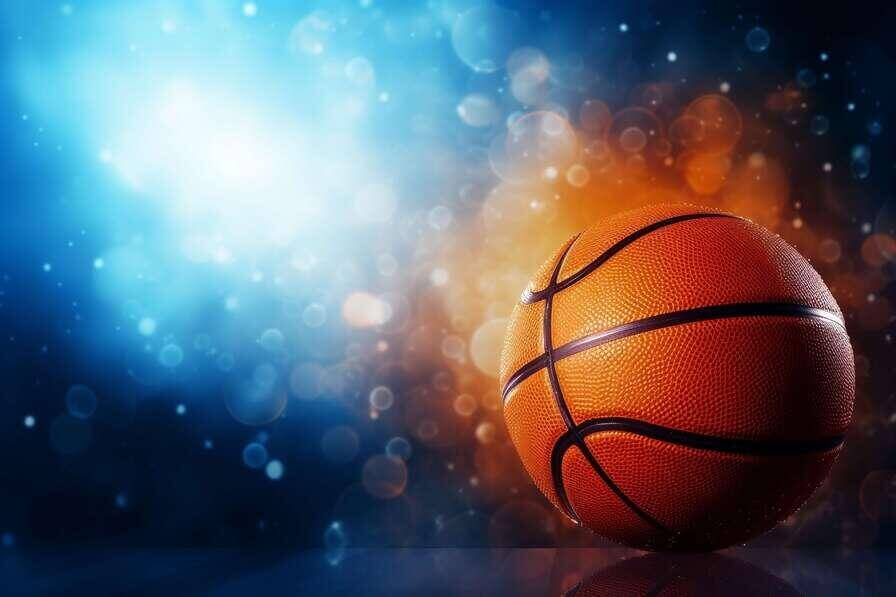Download Orange Basketball on Colorful Background Backgrounds Online ...
