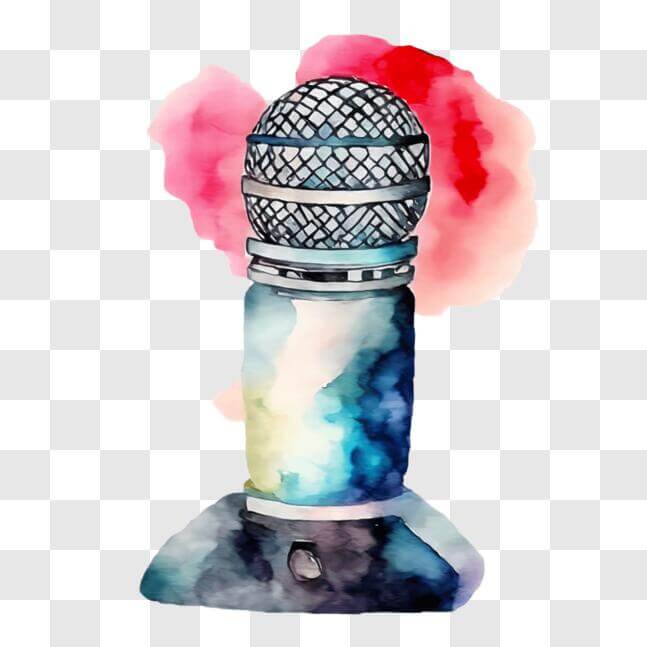 Download Abstract Watercolor Microphone for Recording or Broadcasting ...