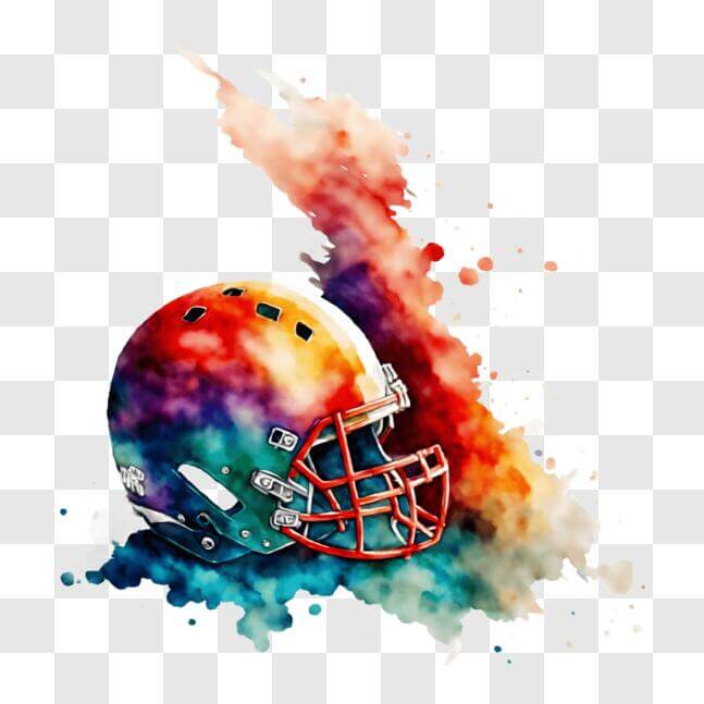 Download Colorful Football Helmet on Paint Splatters PNGs Online ...