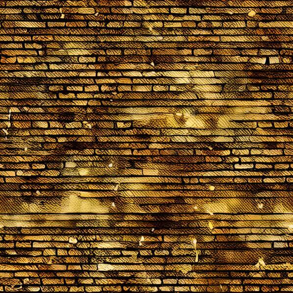 Download Gold Painted Brick Wall with Graffiti Art Patterns Online ...