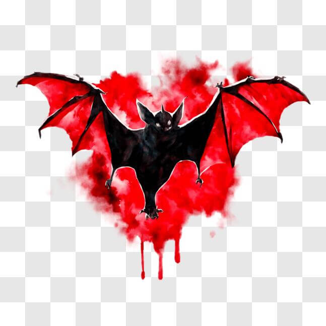 Download Red Bat Flying in the Air with Blood Dripping PNGs Online ...