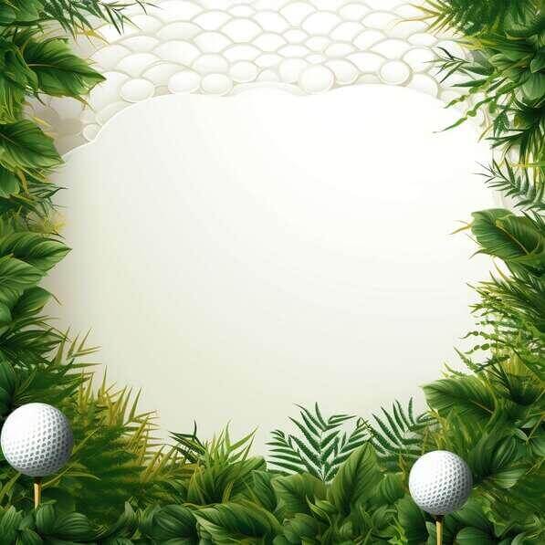 Download Golf Ball Frame with Green Leaves and Flowers Backgrounds ...