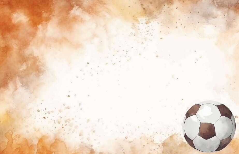 Download Soccer ball on orange and brown watercolor background ...