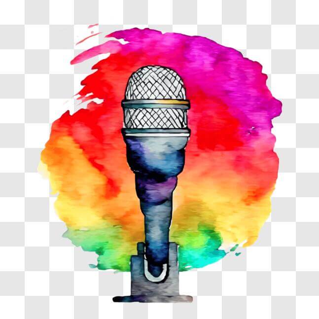 Download Colorful Abstract Watercolor Microphone - Recording and ...