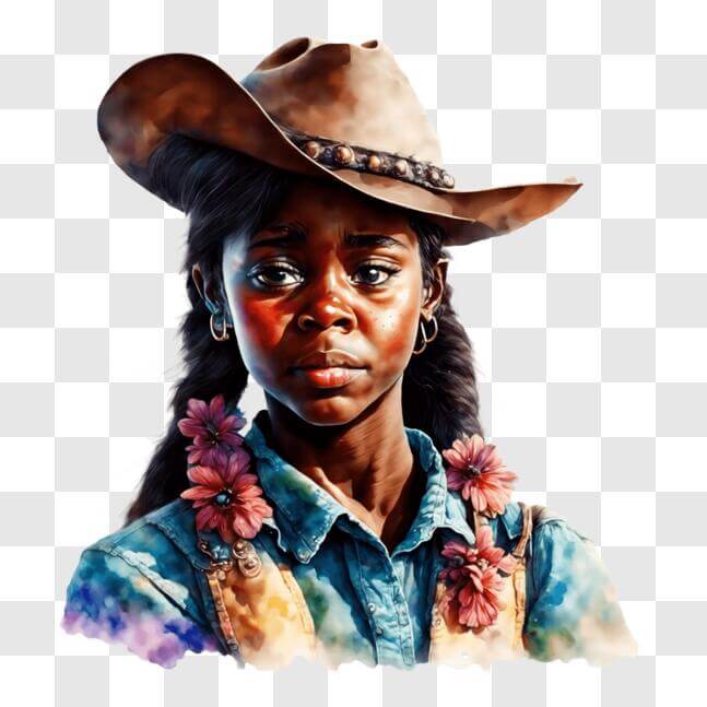 Download Illustration of Cowboys and Aliens-inspired young girl with ...