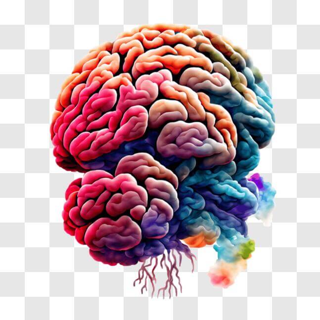 Download Colorful Brain Illustration with Multiple Colors PNGs Online ...