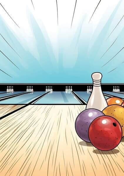 Download Colorful Bowling Alley with Scattered Balls and Pins ...