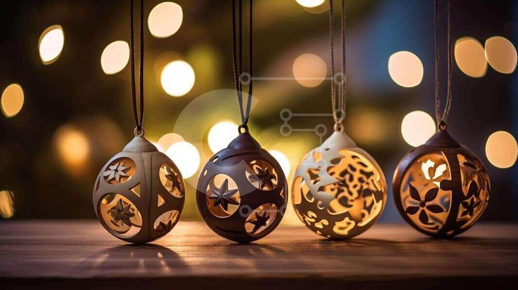 Festive Wooden Ornaments for Special Occasions stock photo | Creative ...