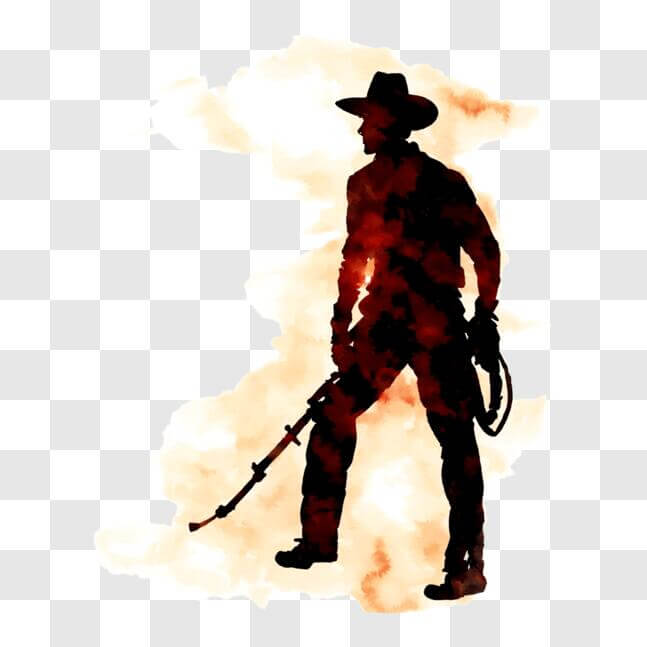 Download Cowboy Silhouette with Axe and Shotgun PNGs Online - Creative ...
