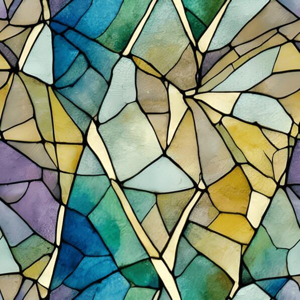Download Stained Glass Pattern in Blue, Yellow, and Green Patterns ...