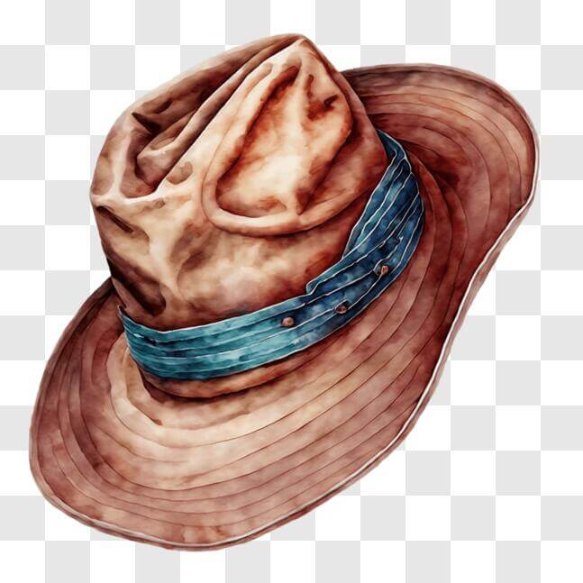 Download Vintage Old Hat with Blue Band PNGs Online - Creative Fabrica