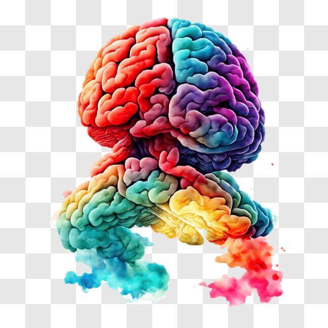 Download Colorful Brain Illustration for Neuroscience and Psychology ...