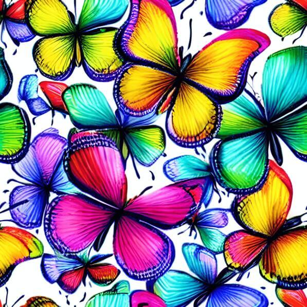 Download Colorful Butterfly Seamless Pattern on White Background ...