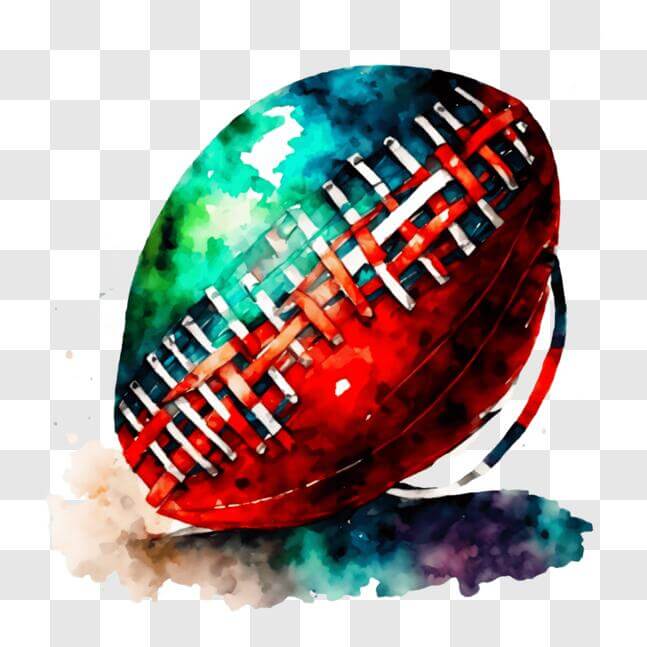 Download Colorful Rugby Ball on Paint Splashes Background PNGs Online ...