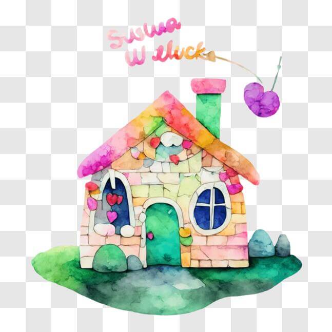 Download Colorful Watercolor House Illustration - Sweet Home Sweet Home ...