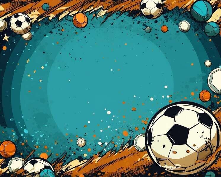 Download Grungy Soccer Balls Background with Colorful Paint Splatters ...
