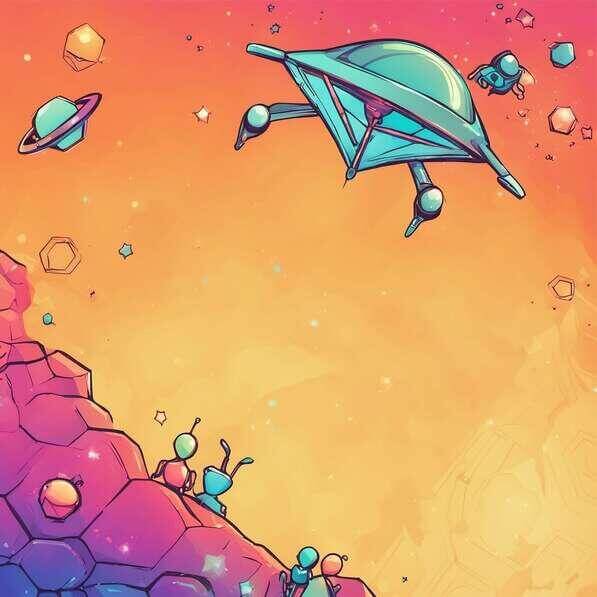 Download Colorful Illustration of Alien Spaceship Flying in the Sky ...