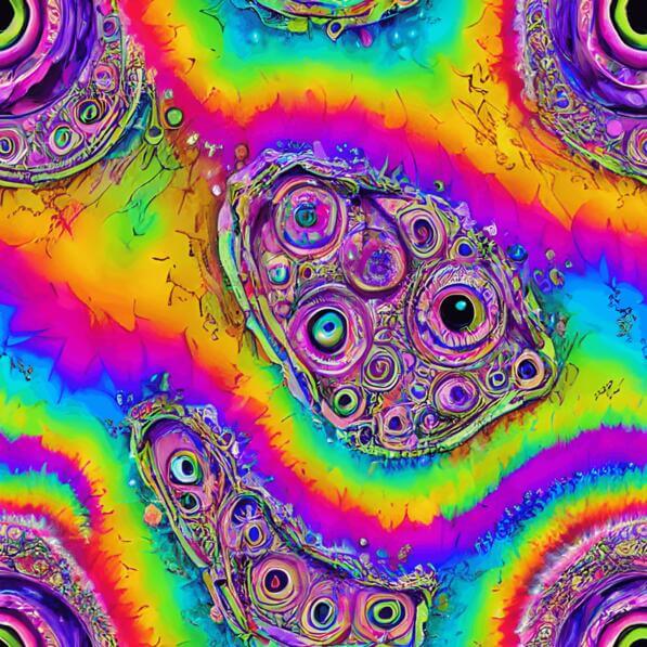 Download Colorful Psychedelic Pattern with Various Shapes and Colors ...