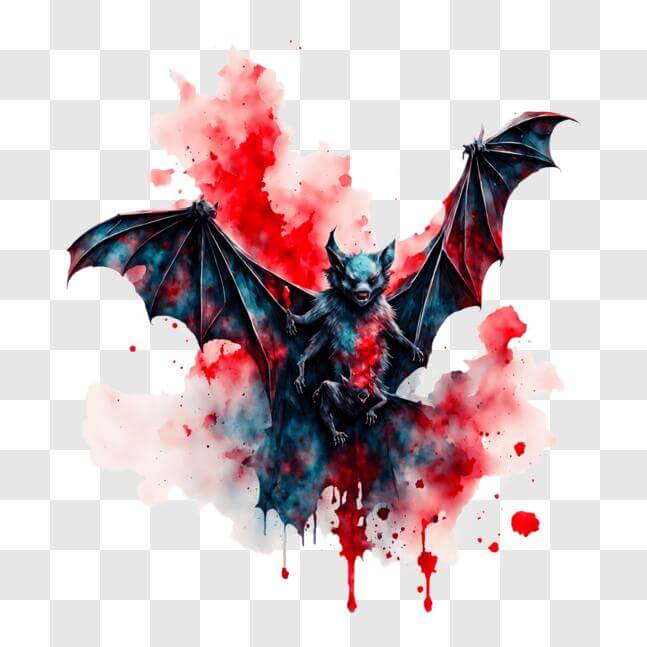 Download Bat with Blood Splatters on Wings and Body PNGs Online ...