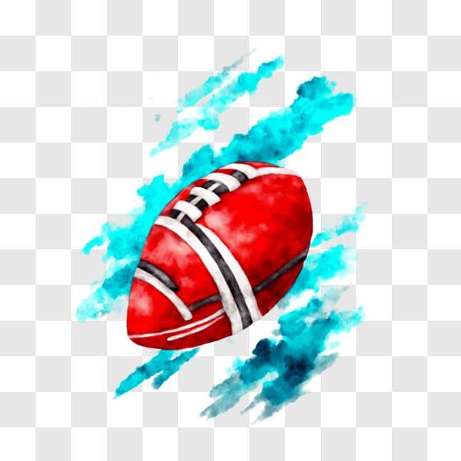 Download Red Football with Paint Splashes PNGs Online - Creative Fabrica