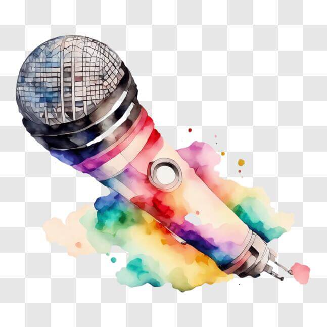 Download Colorful Floating Microphone for Singing or Performing PNGs ...