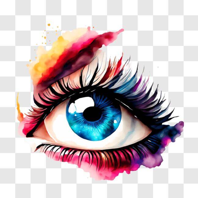 Download Colorful Eyelash Eye Art PNGs Online - Creative Fabrica