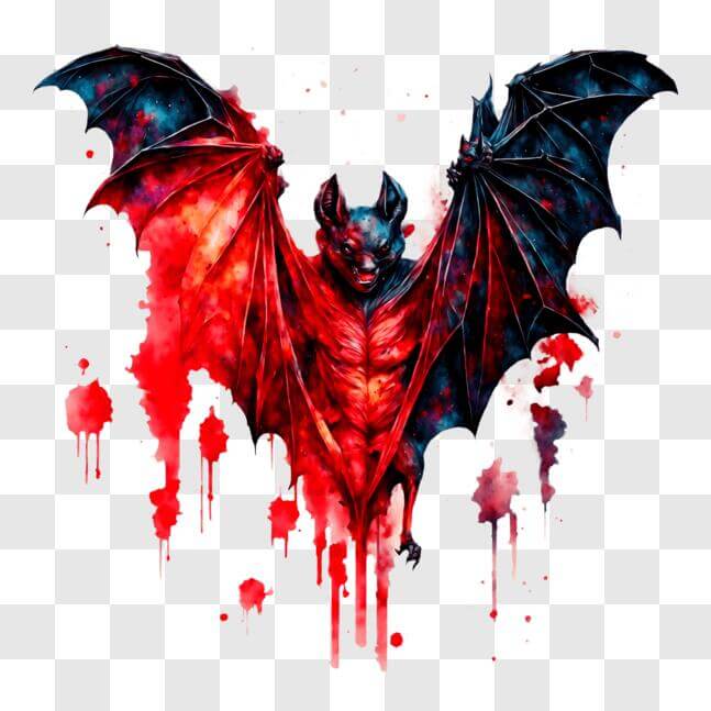 Download Scary Bat with Red Blood Dripping PNGs Online - Creative Fabrica