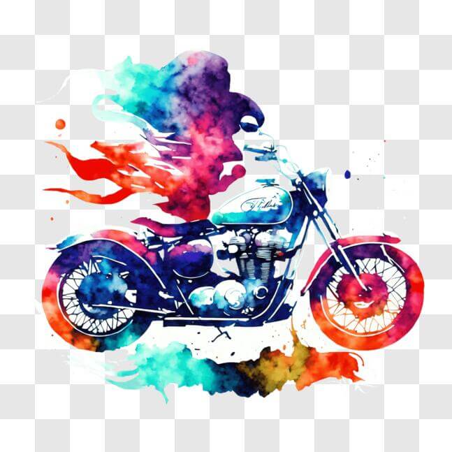 Download Colorful Motorcycle with Woman Riding PNGs Online - Creative ...