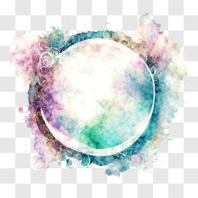 Download Circular Watercolor Frame for Abstract Designs PNGs Online ...