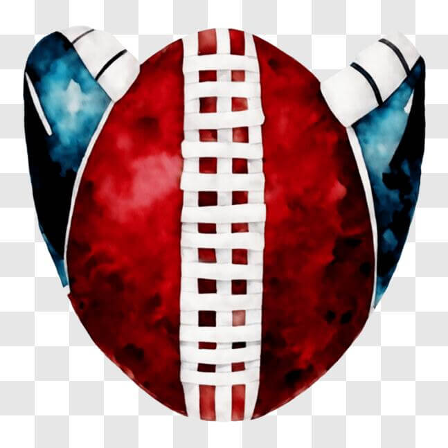 Download Unique Red, White, and Blue Watercolor Painted Football PNGs ...