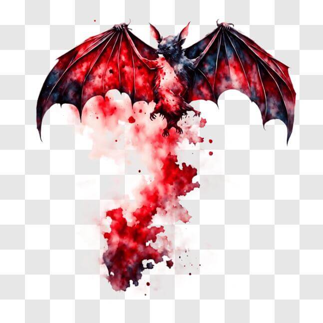 Download Bat Illustration with Red and Black Smoke PNGs Online ...
