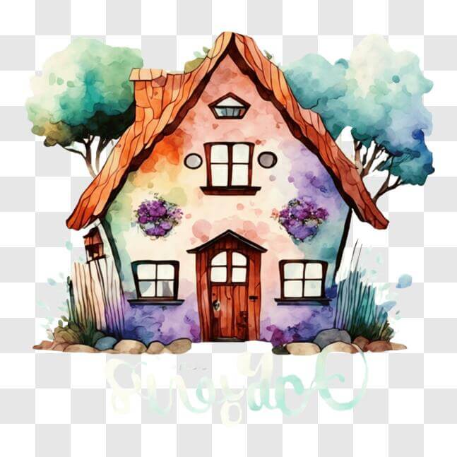 Download Invitation Card with Watercolor Illustration of a Small House ...