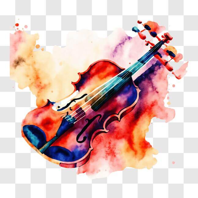 Download Elegant Violin Watercolor Painting PNGs Online - Creative Fabrica
