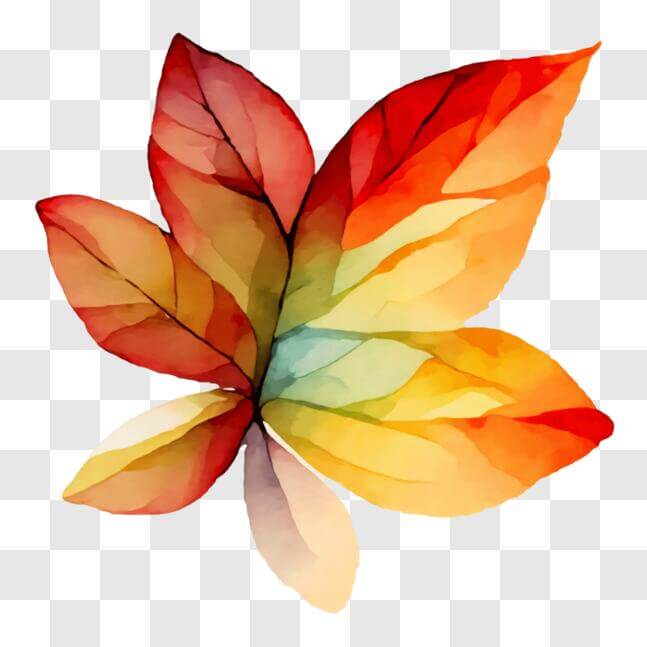 Download Colorful Leaf in the Shape of an Autumn Leaf PNGs Online ...