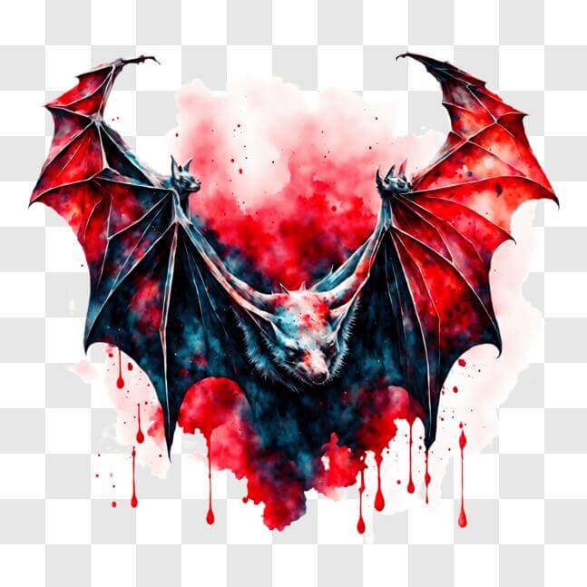 Download Angry Bat with Red Blood Splatters on Wings PNGs Online ...