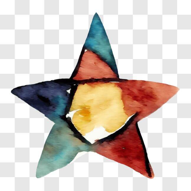 Download Colorful Watercolor Paint Star Ornament PNGs Online - Creative ...