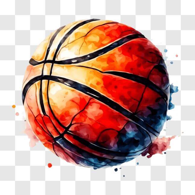 Download Colorful Basketball Ball with Watercolor Splashes PNGs Online ...