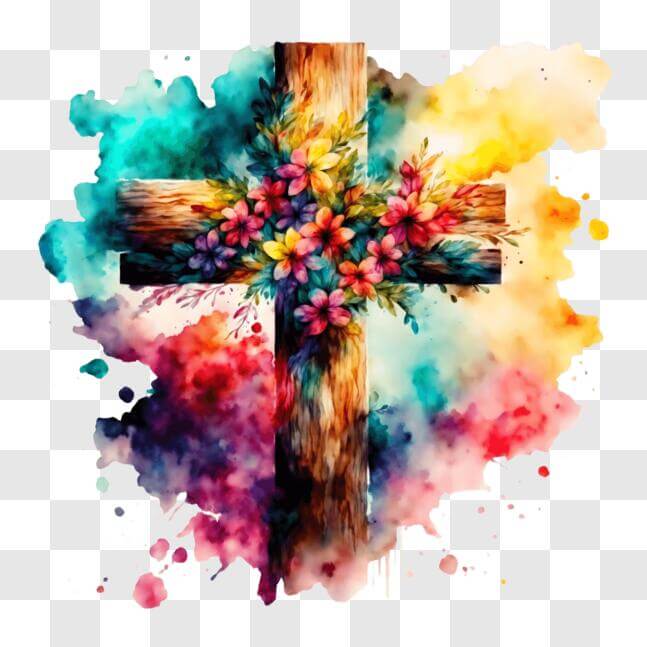 Download Colorful Flower Cross for Home Decor and Easter Celebration ...