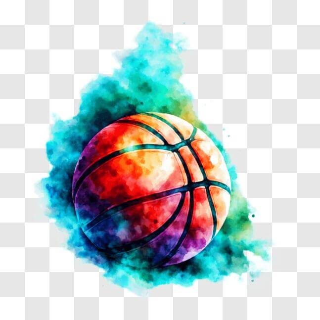 Download Abstract Watercolor Basketball Ball Art PNGs Online - Creative ...