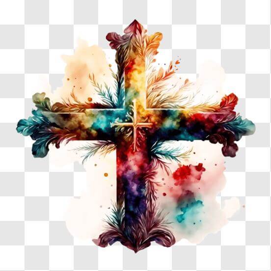 Download Colorful Cross Representing Christian Faith PNGs Online ...