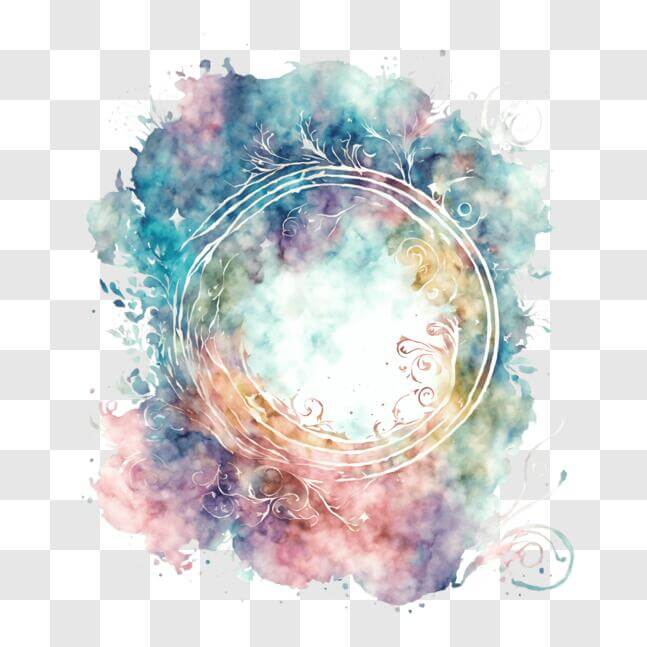 Download Circular Watercolor Frame with Flowers PNGs Online - Creative ...