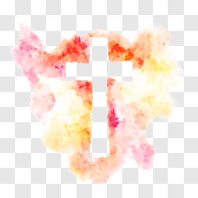Download Watercolor Cross on Abstract Black Background PNGs Online ...