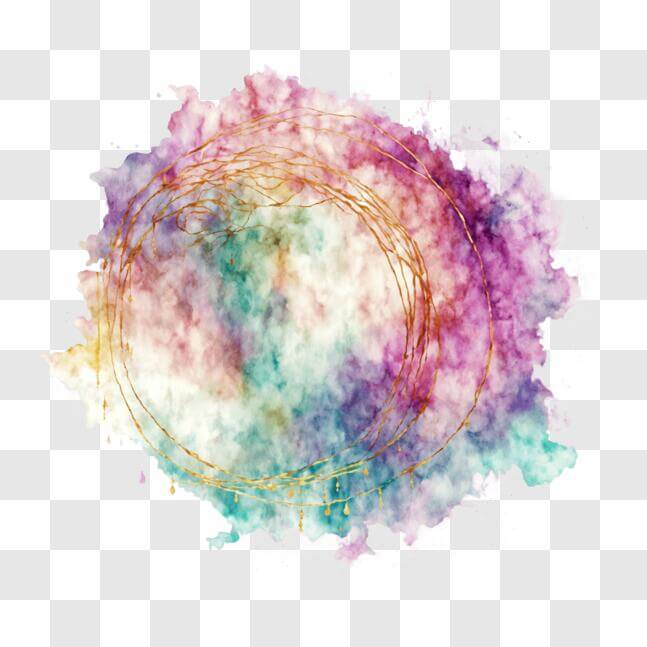 Download Colorful Watercolor Splatter Circle Abstract Design Element ...