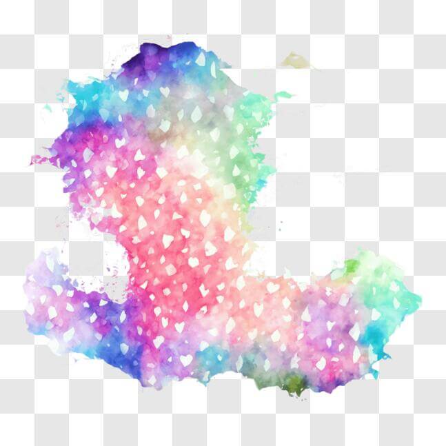 Download Colorful Heart-Shaped Watercolor Map PNGs Online - Creative ...