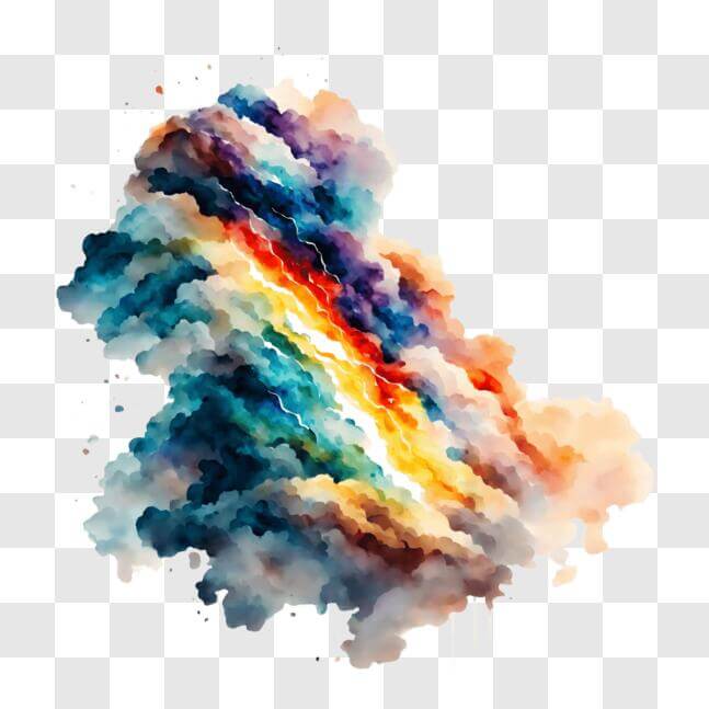 Download Colorful Clouds with Rainbows Art Print, Poster, and Sticker ...