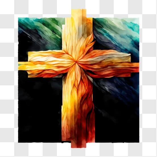 Download Colorful Cross Symbolizing Christian Holidays and Celebrations ...