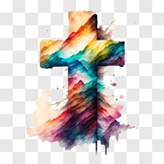 Download Colorful Cross with Paint Splashes Background PNGs Online ...