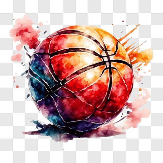 Download Colorful Basketball Ball with Paint Splashes PNGs Online ...