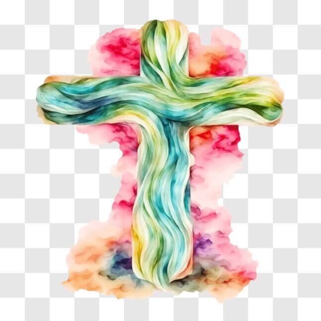 Download Colorful Watercolor Cross for Religious Events PNGs Online ...